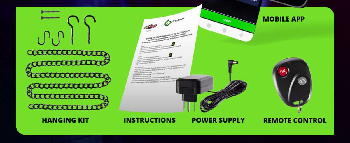 Bluetooth App Enabled led open Sign | Green Light Innovations #1 USA