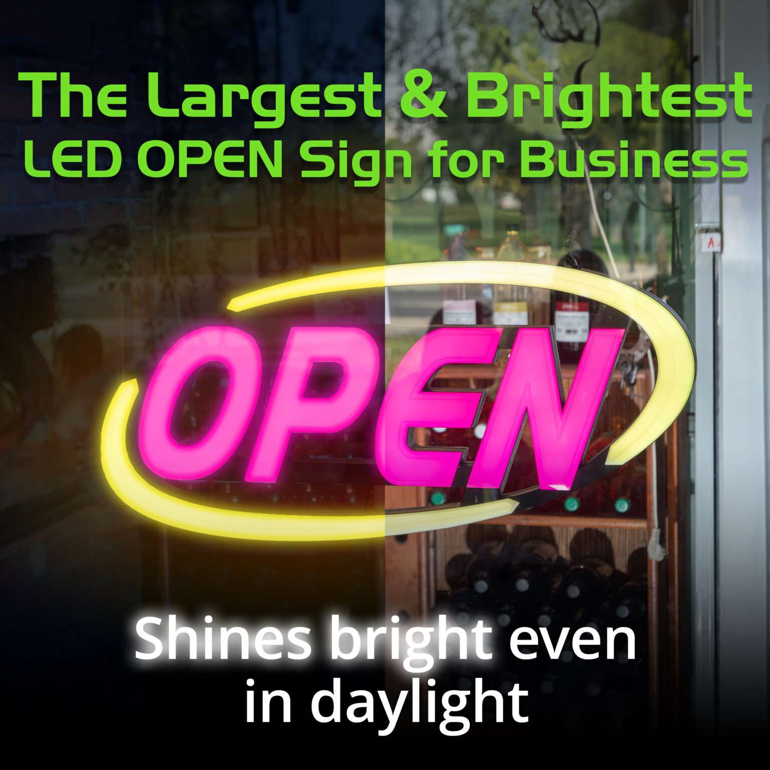 Bluetooth App Enabled led open Sign | Green Light Innovations #1 USA