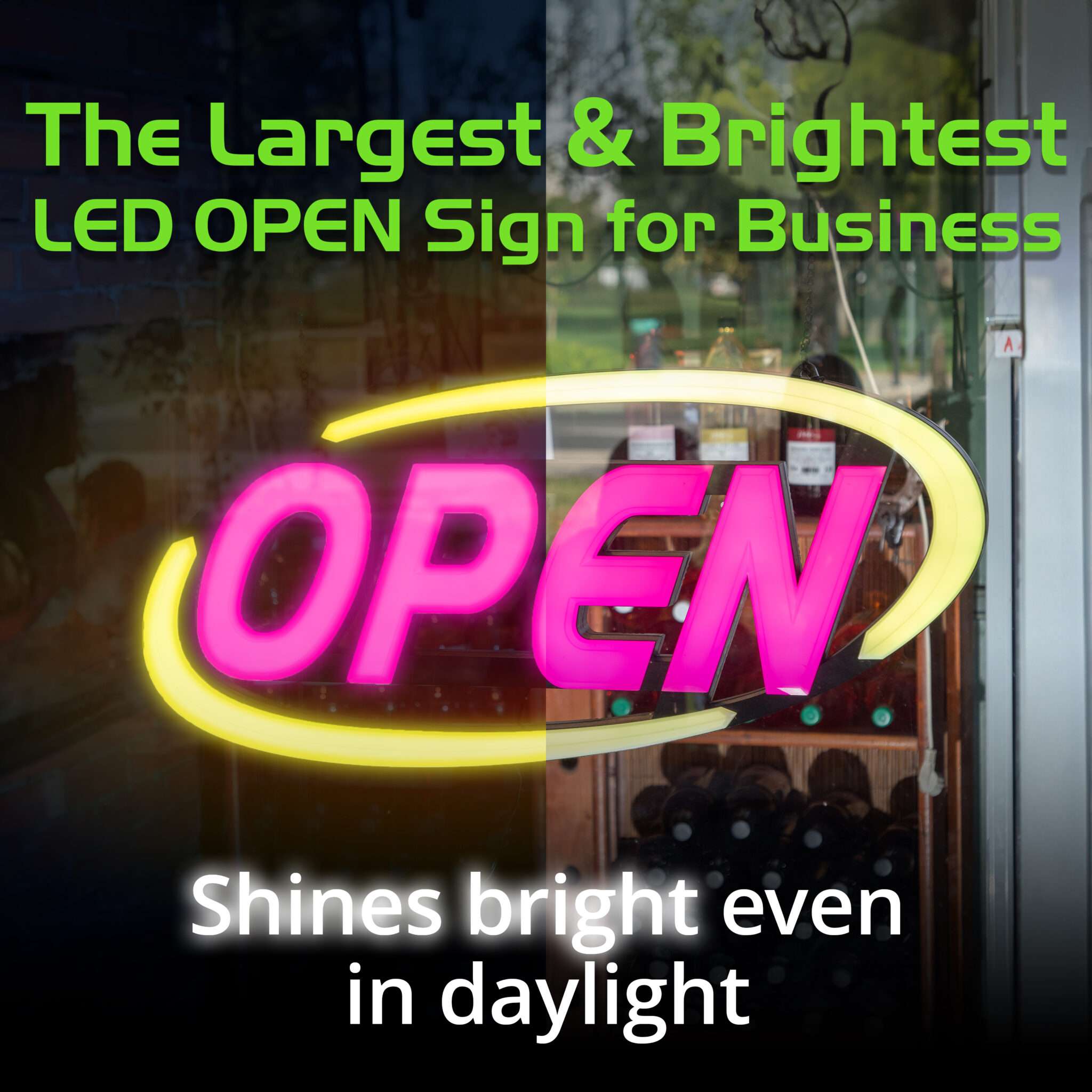 Bluetooth App Enabled led open Sign | Green Light Innovations #1 USA