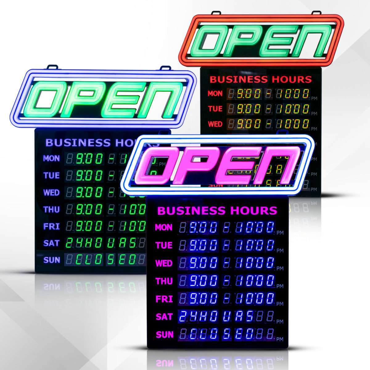 Bluetooth Enabled Business Hours LED OPEN Sign - 15"x 16.5 | Green ...