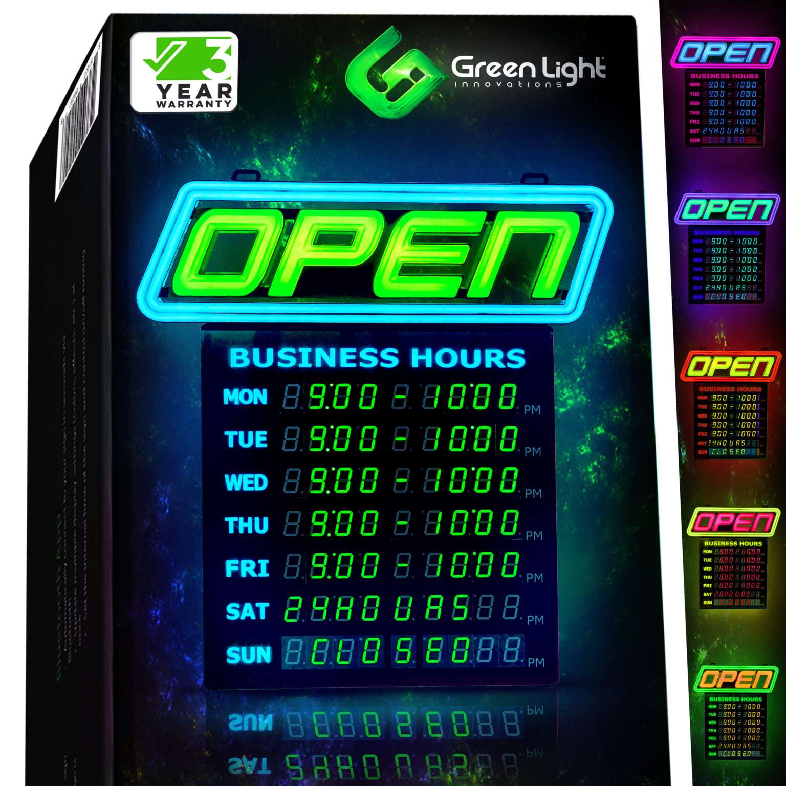 Bluetooth App Enabled led open Sign | Green Light Innovations #1 USA